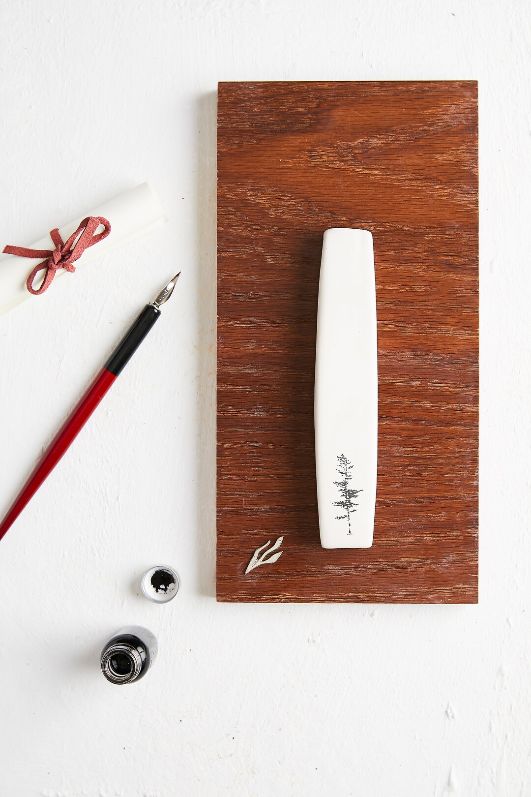 White Handmade Large Pottery Mezuzah Case With Tree and a Kosher Scroll ...