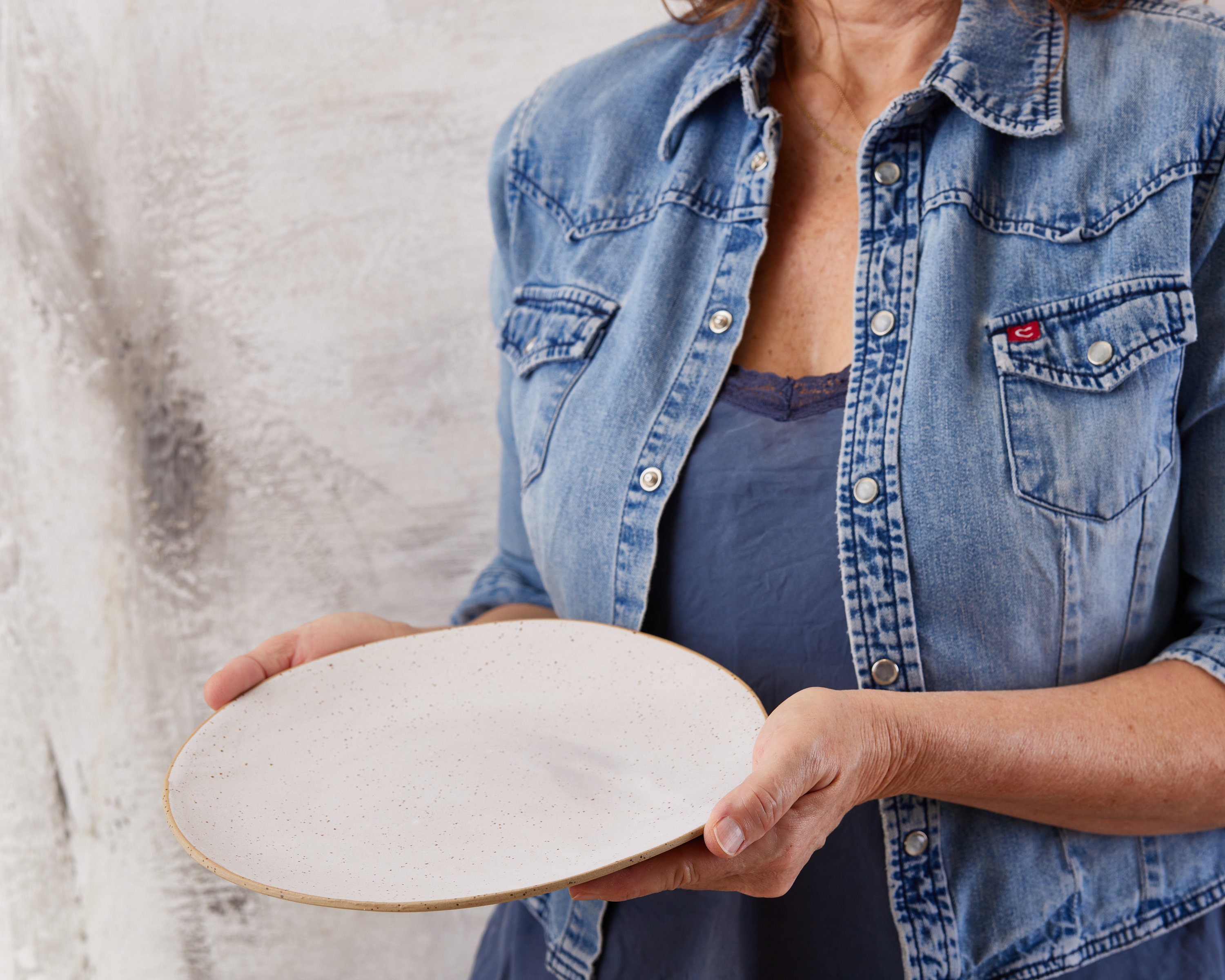 Off White Handmade Ceramic Dinnerware Set for One, Large Dinner Plate ...