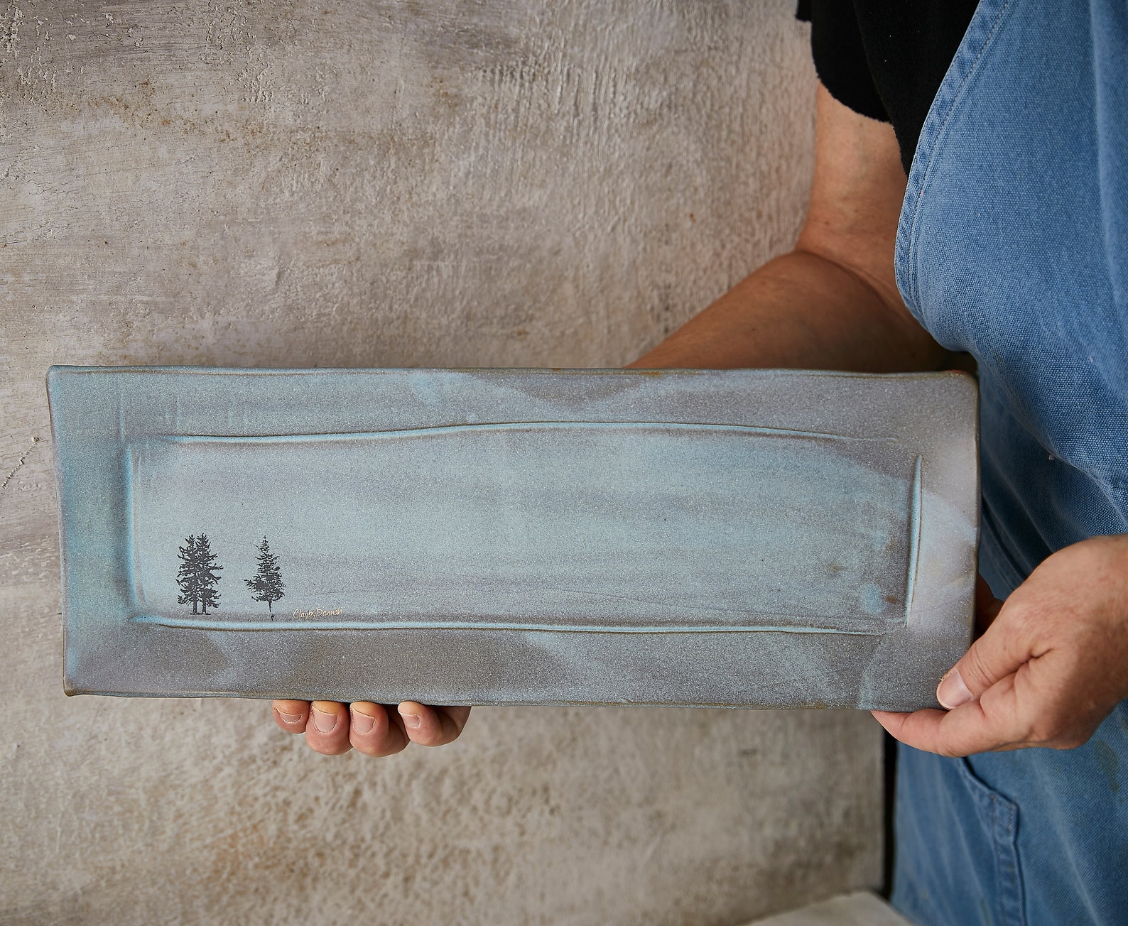 White Large Ceramic Rectangular Tray Cake Dish Platter With | Etsy