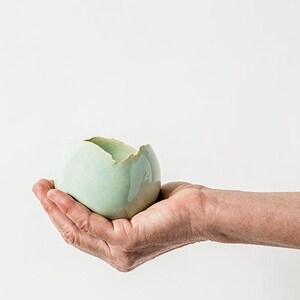 Small Green Ceramic Planter Mini Succulent Pot Round - Etsy
