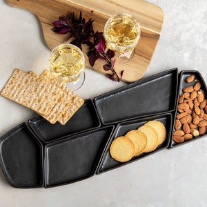 Handmade Puzzle Serving Plate Set Unique Modern White Ceramic - Etsy