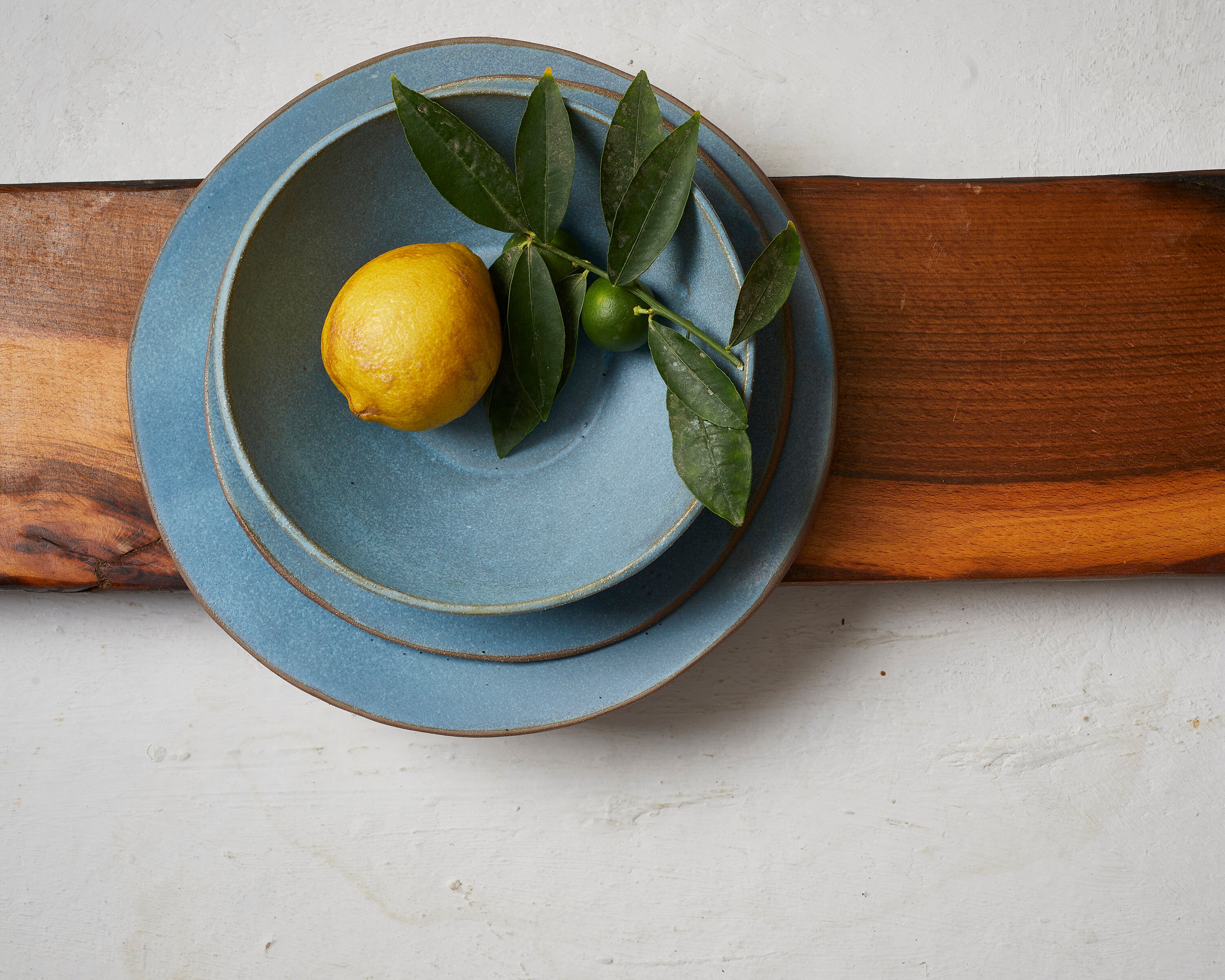 Light Blue Handmade Rustic Pottery Dinnerware Set 3 Pieces - Etsy