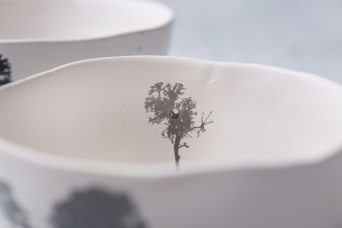 Set of 4 White Soup Bowls Ceramic Cereal Bowl With Tree | Etsy