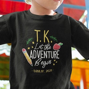 Tk Shirts First Day of School Kids Shirt Personalized Shirt Back to ...