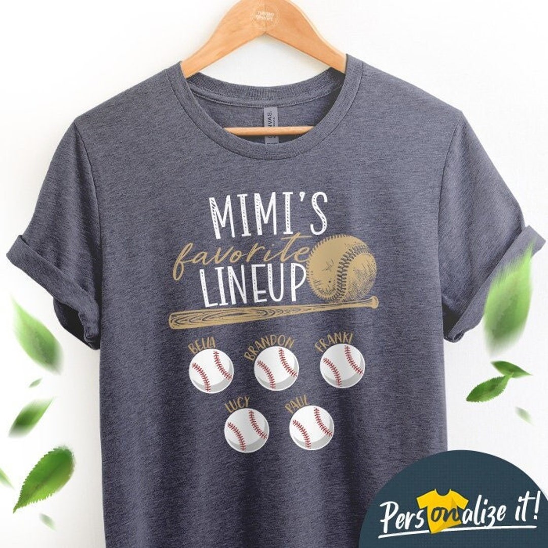 Custom Baseball Mimi Shirt With Grandkids' Names, Mimi's Favorite ...
