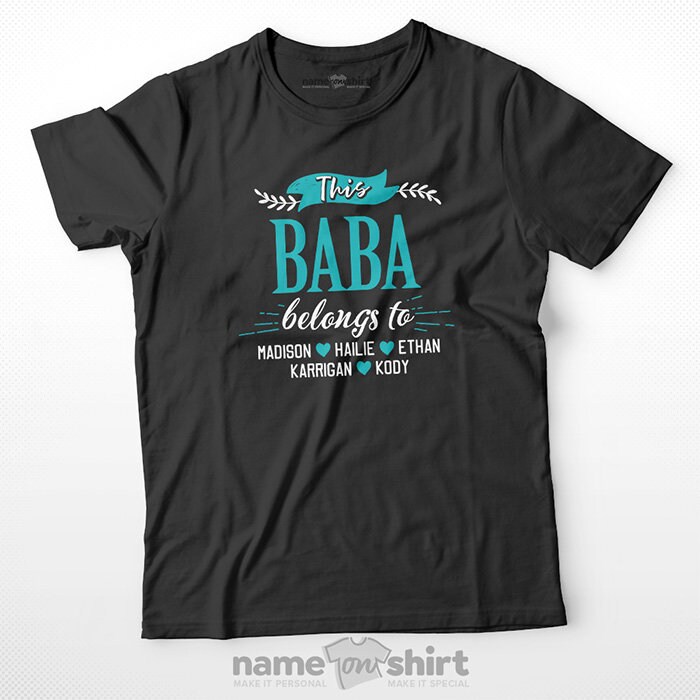 Baba Personalized Baba Shirt Baba Gifts From Grandkids Baba Birthday ...