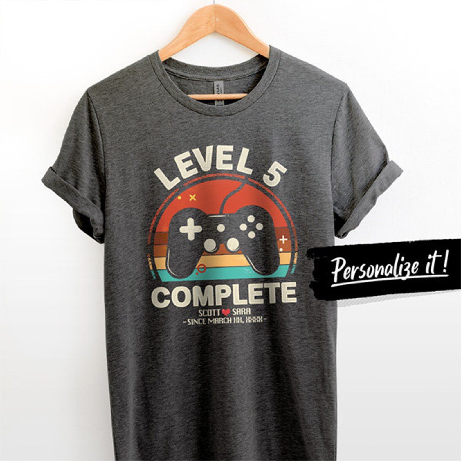 5th Anniversary Gift Retro Video Game Shirt Funny 5 Year | Etsy