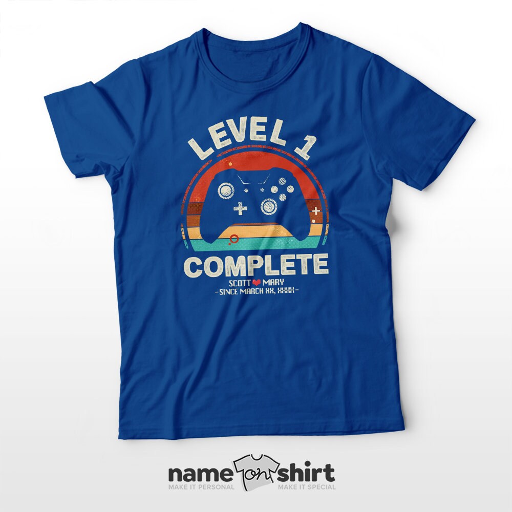 1st Anniversary Gift, Retro Video Game Shirt, Funny 1 Year Anniversary ...