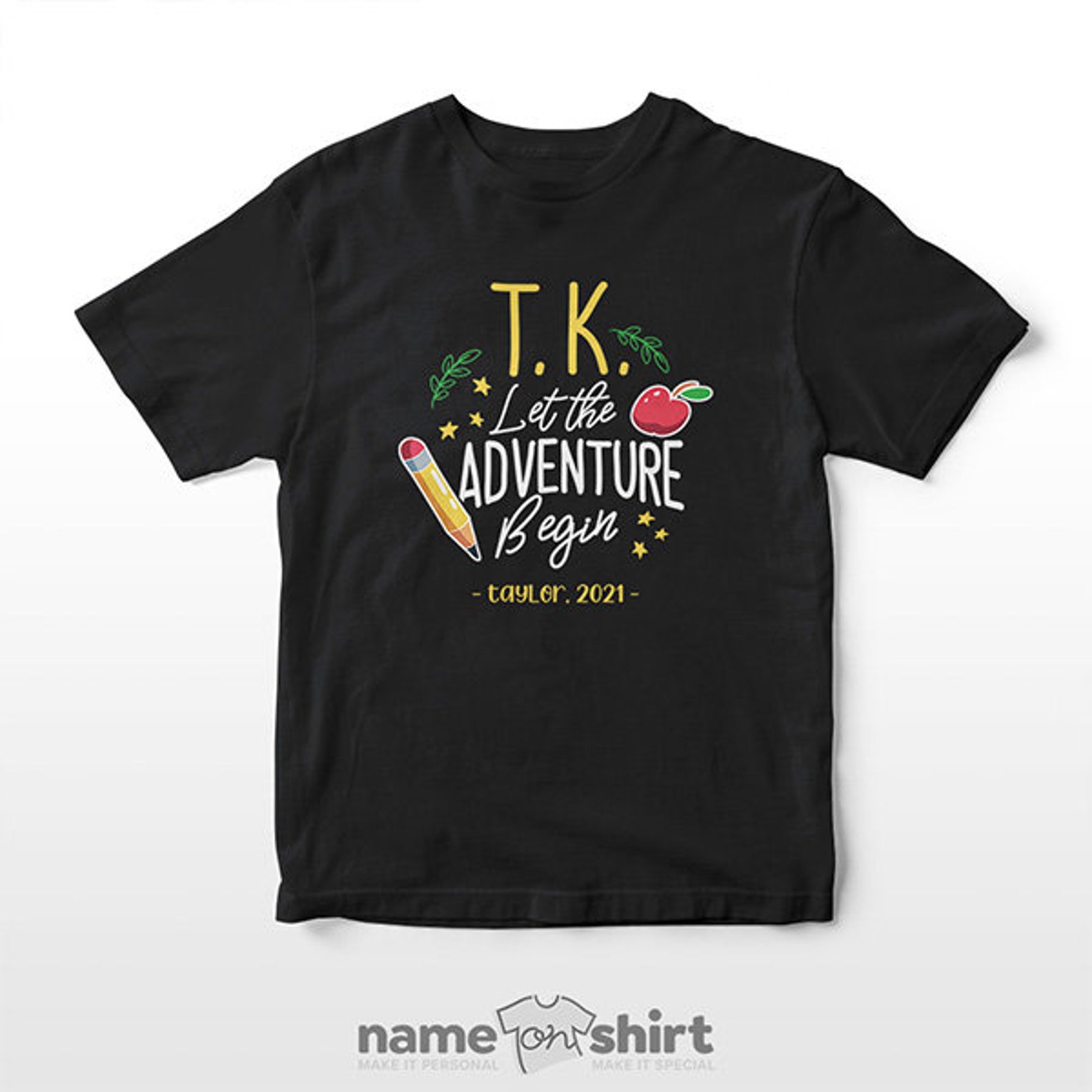 Tk Shirts First Day of School Kids Shirt Personalized Shirt - Etsy