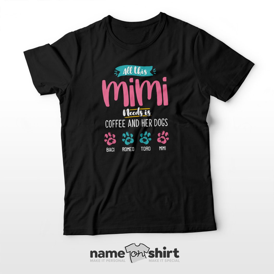 Best Mimi Shirt With Dogs Names Rescue Dog Mom Mimi Gift for - Etsy