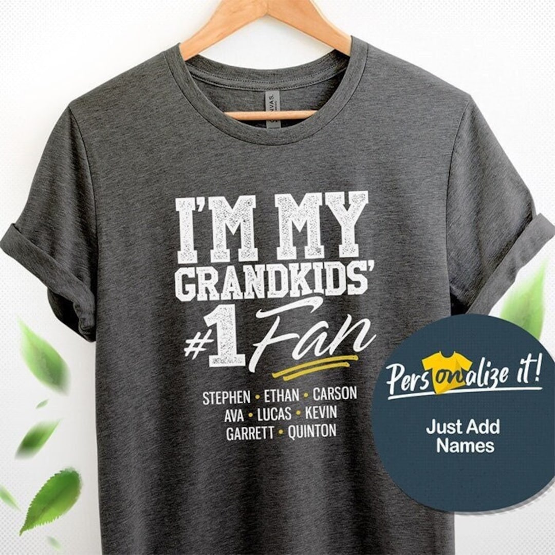 No.1 Fan Personalized Grandpa Shirt With Grandkids Names Grandpa ...