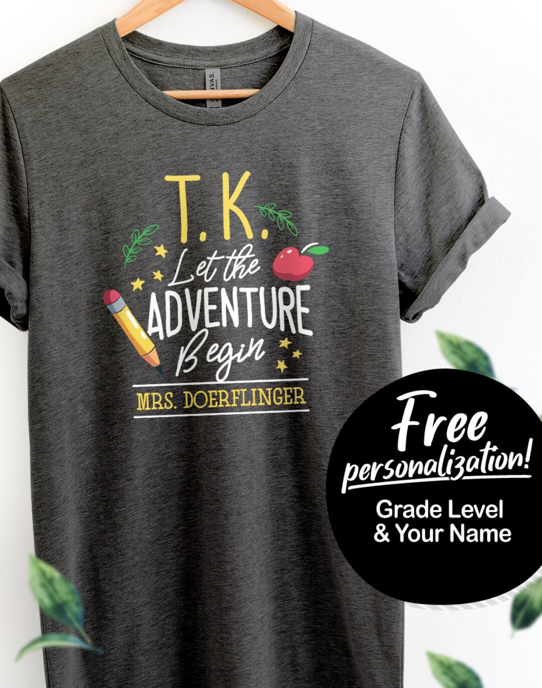 Personalized TK Teacher Shirts Let the Adventure Begins Teacher Gifts ...
