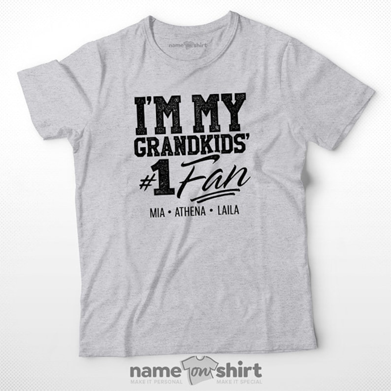 No.1 Fan Personalized Grandpa Shirt With Grandkids Names Grandpa ...