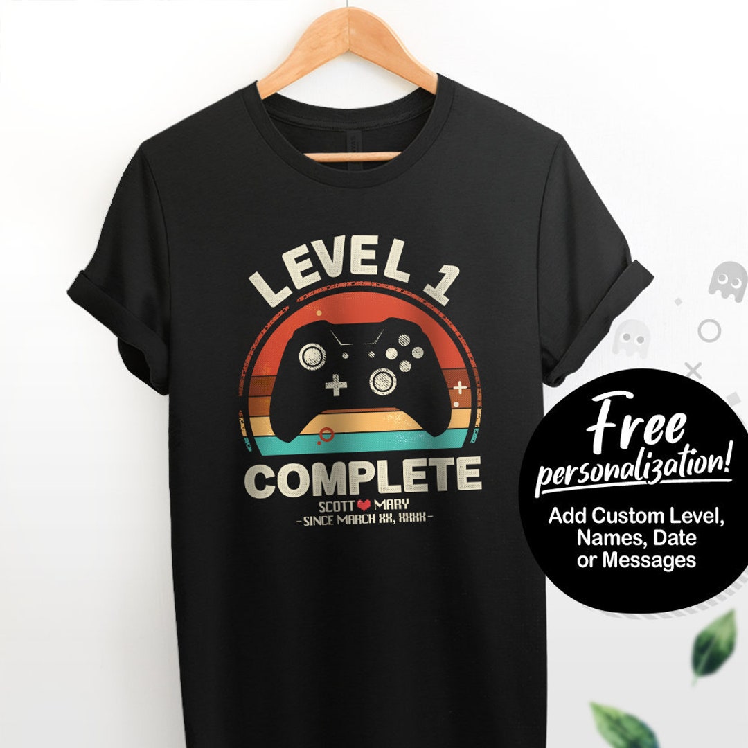 1st Anniversary Gift, Retro Video Game Shirt, Funny 1 Year Anniversary ...