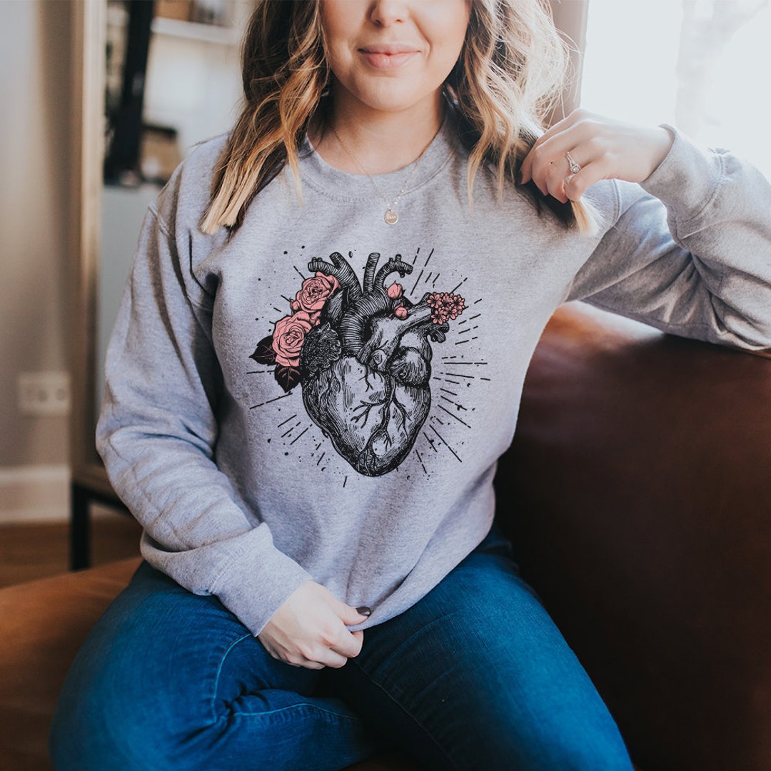 Human Heart Shirt Anatomy Crewneck Sweatshirt, Anatomy Nerd, Anatomical ...