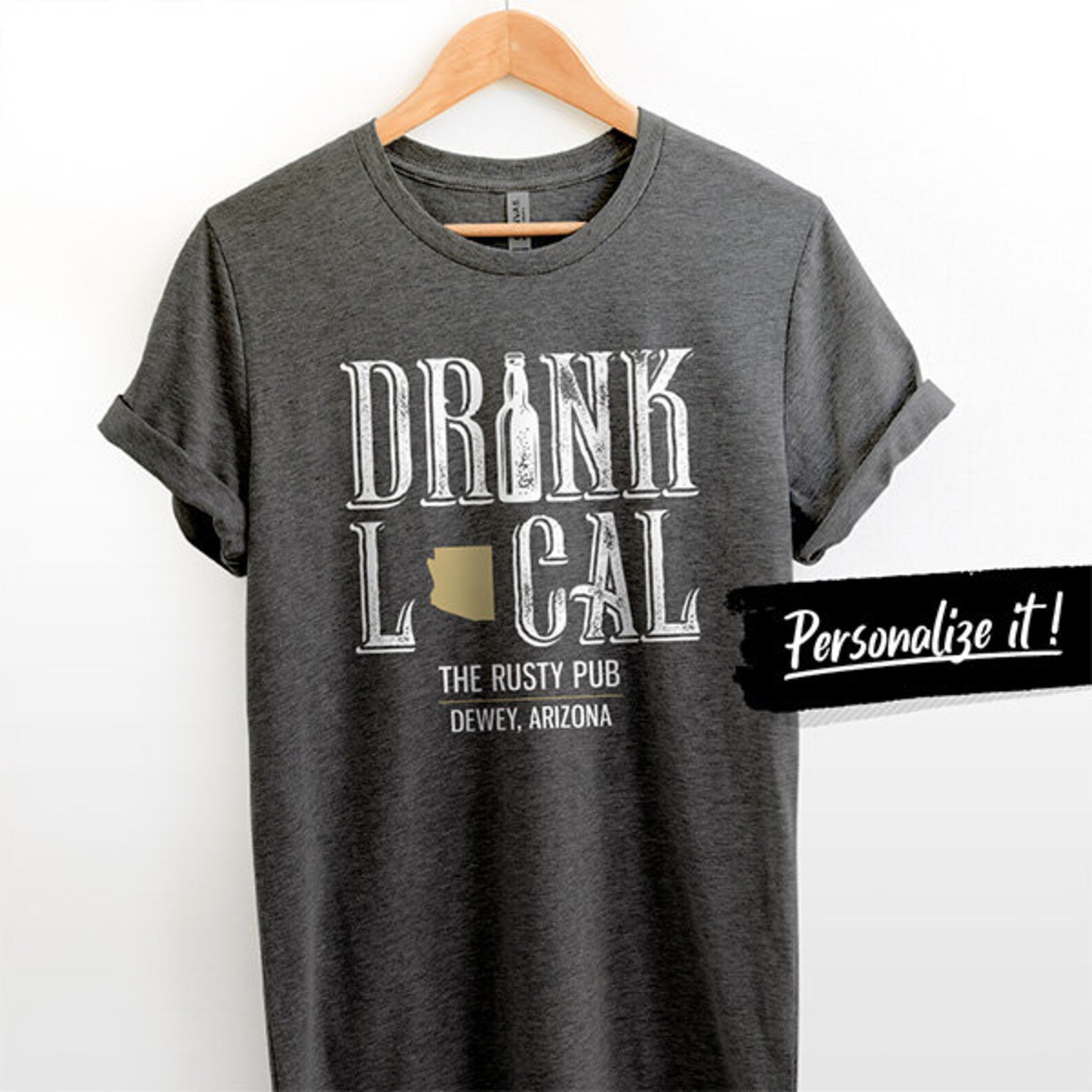 Personalized Drink Local Pub Shirt with State Local | Etsy