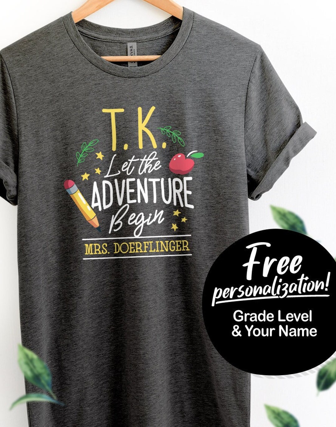 Personalized TK Teacher Shirts Let the Adventure Begins Teacher Gifts ...