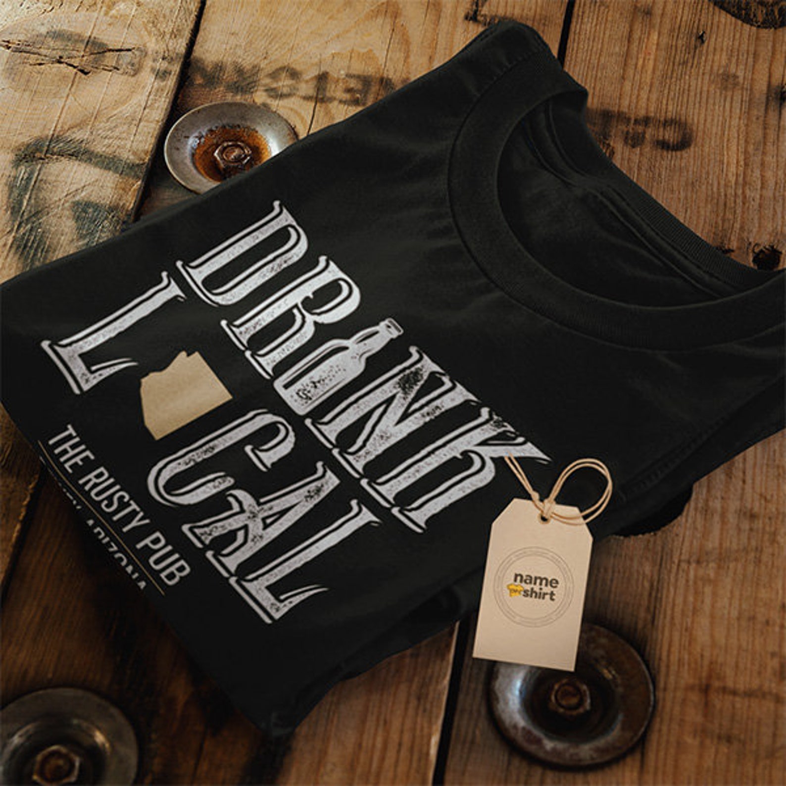 Personalized Drink Local Pub Shirt with State Local | Etsy