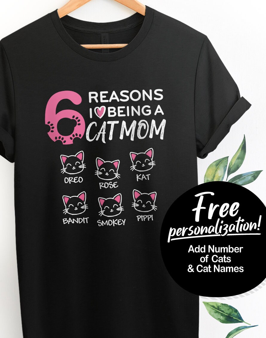 Personalized Cat Mom Shirt Rescue Cat Mom Gift Pet Mom Cat | Etsy