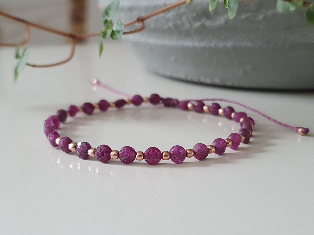 Rubin Armband mit 925 Silber Perlen - Rubin Armband - Rubin Schmuck ...