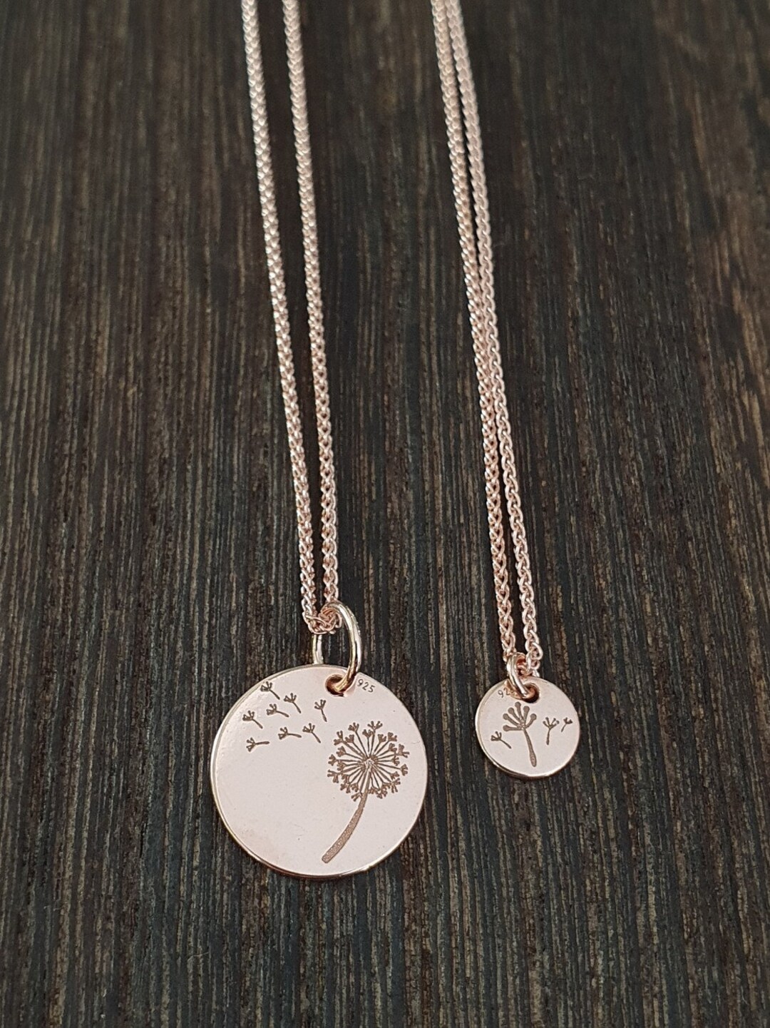 Ketten Set Mutter Tochter Pusteblume 925er Silber rosegold - Etsy.de