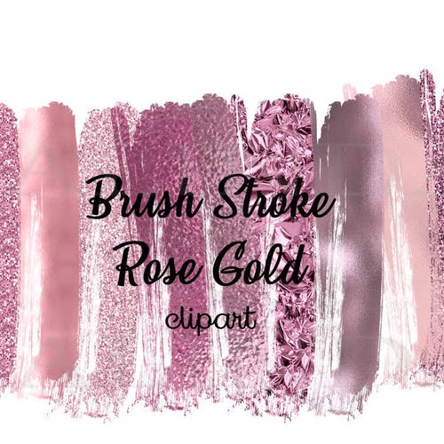 Rose Gold Brush Stroke Clipart Rose Gold Watercolor Clipart | Etsy