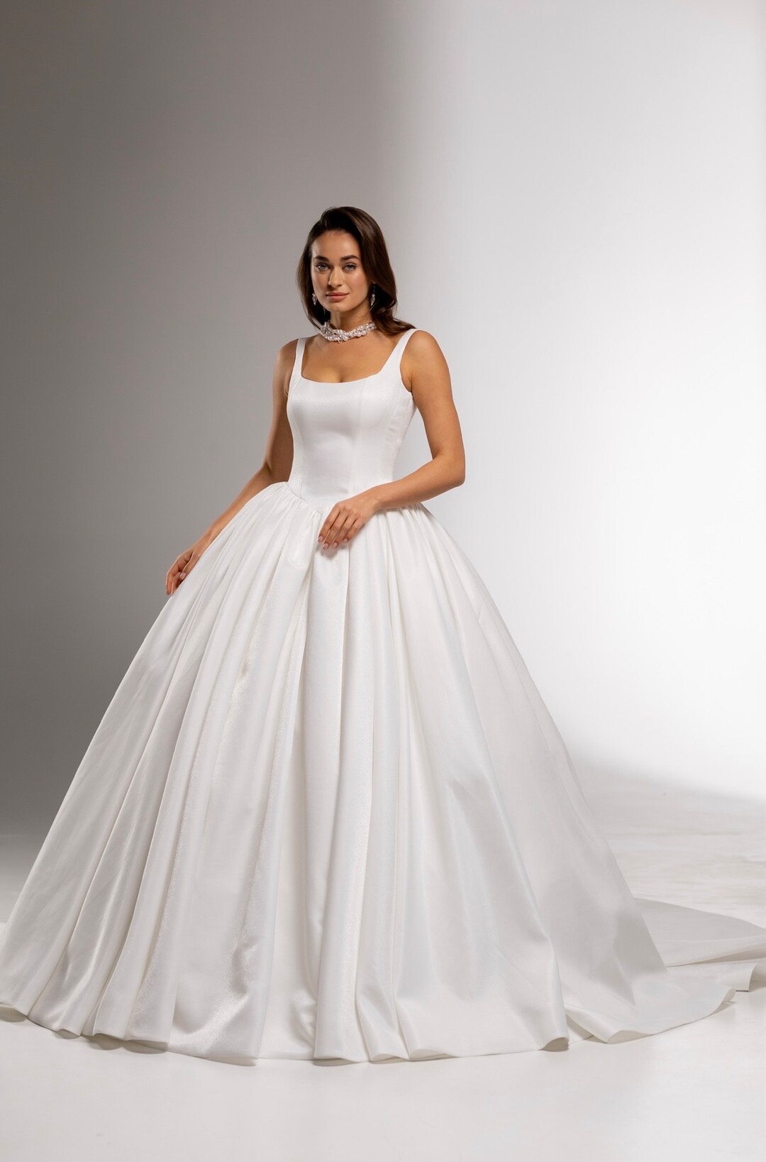 Simple Elegant Wedding Dress, Puffy Princess Wedding Dress, Queen ...