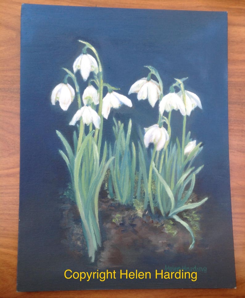Snowdrops. Original Oil Painting Of Snowdrops. Flower | Etsy