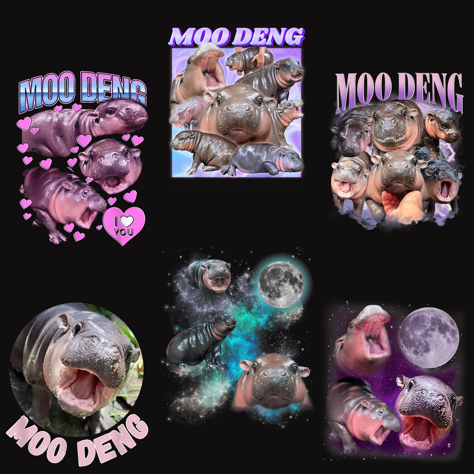 Cute Moo Deng Png, Funny Bootleg Png, Hippo Lover Png, I Love Moo Deng ...