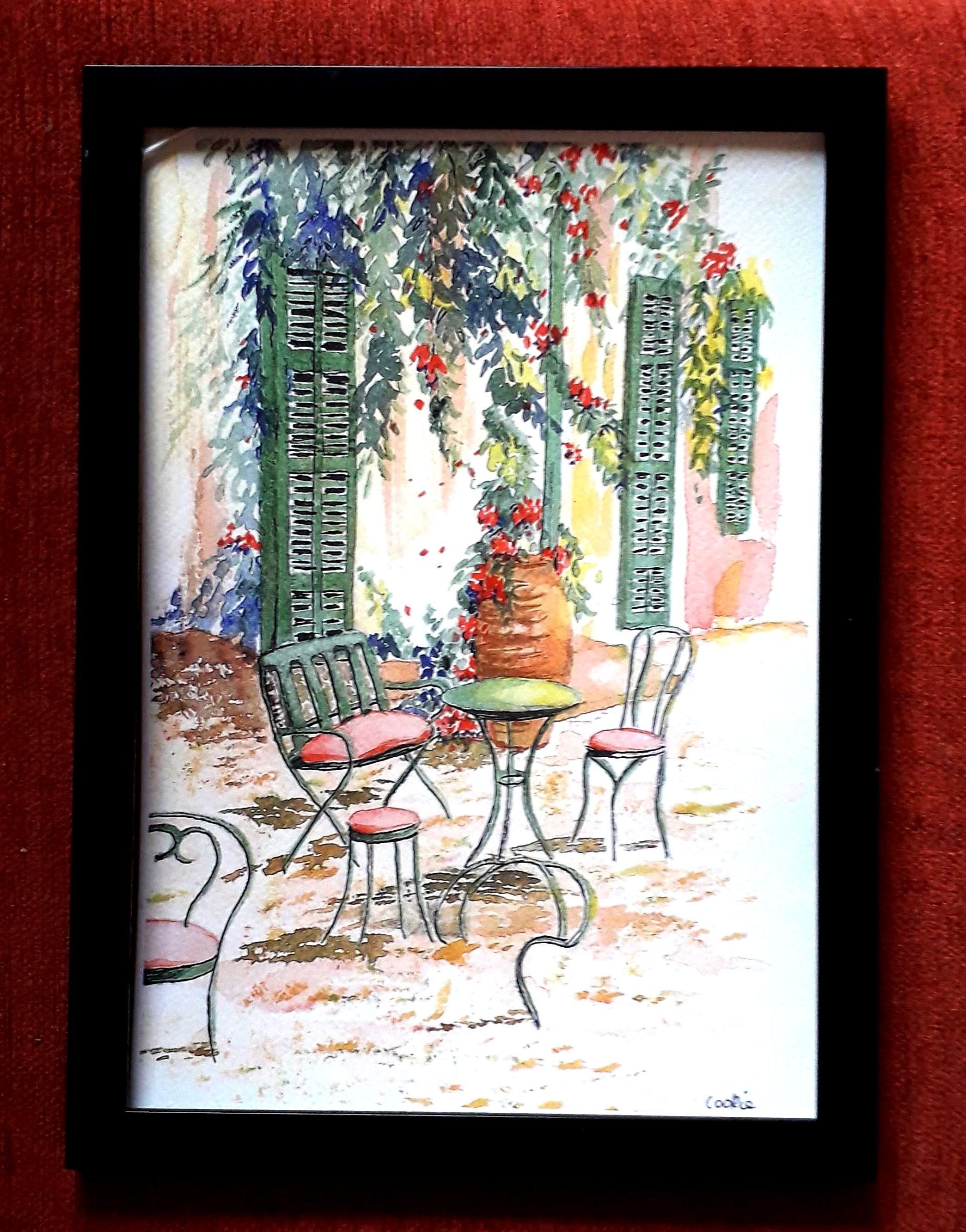 Cafe Scene Wall Art Print French Bistro Restaurant for Coffee - Etsy