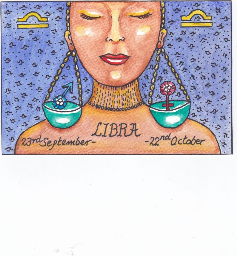 Libra birthday card libra star sign zodiac astrology birthday | Etsy