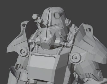 Fallout Inspired T60 Style Power Armor Replica Prop 3D Patterns for Pepakura, Papercraft and EVA ...