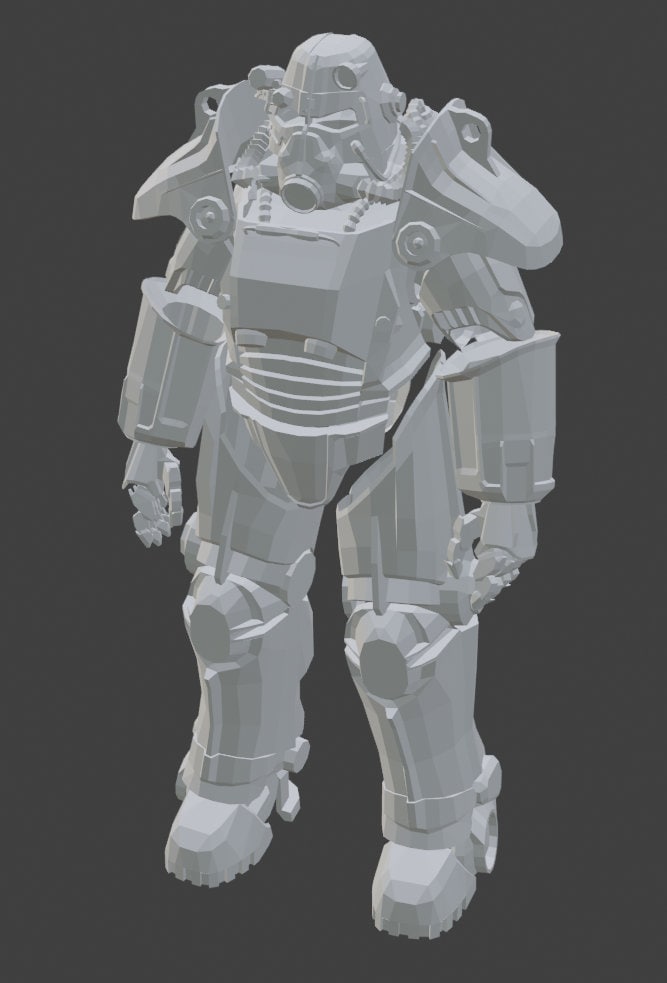 Fallout Inspired T45 Style Power Armor Replica Prop 3D Patterns for Pepakura, Papercraft and EVA ...