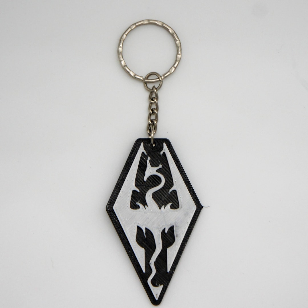 3D Printed Skyrim Fan Art Dragon Emblem Keychain - Etsy