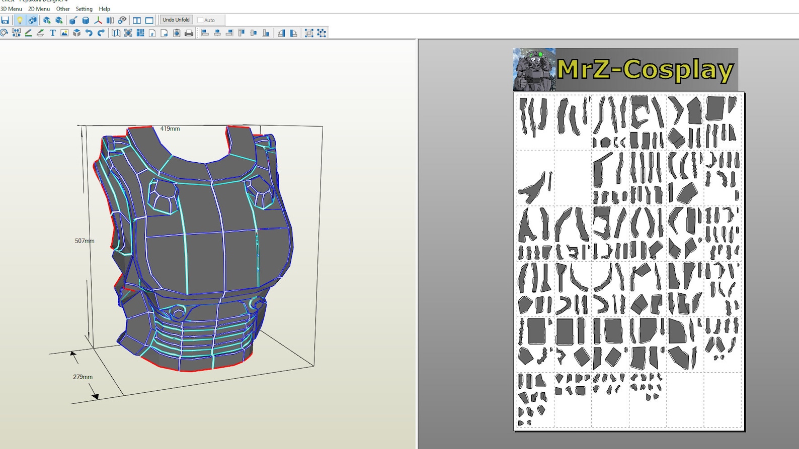 Fallout Inspired T51 Style Power Armor Replica Prop 3D Patterns for Pepakura, Papercraft and EVA ...