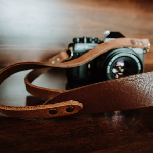 Leather Camera Strap for Reflex Mirrorless and Instax - Shoulder Neck ...