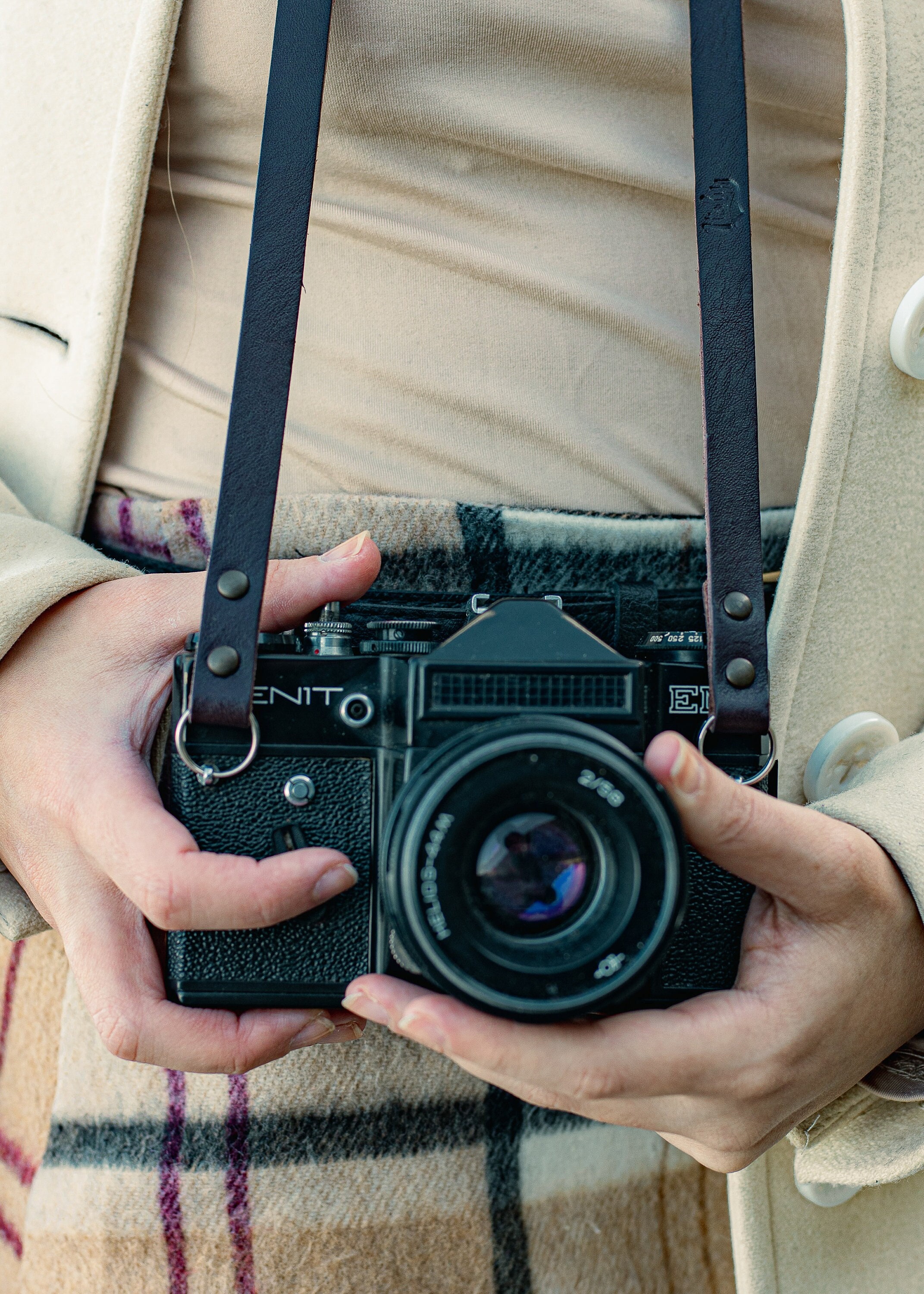 Genuine Leather Camera Strap - Vintage and Minimal Design - 3 Colors ...