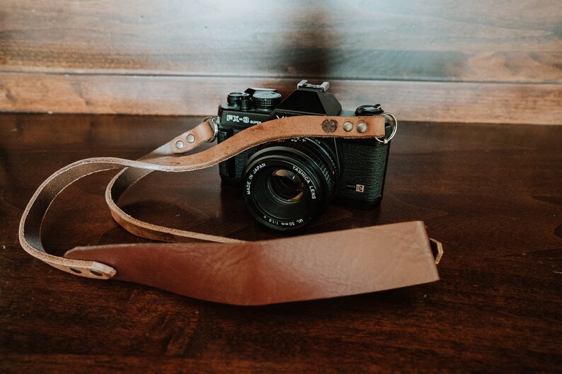 Leather camera strap for reflex mirrorless and instax | Etsy