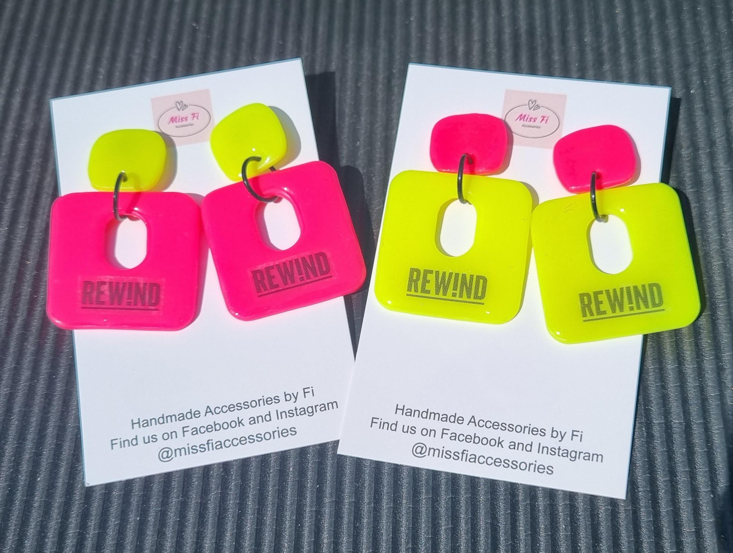 Neon Rewind Collection - Various Shapes in Neon Yellow, Pink, Orange ...