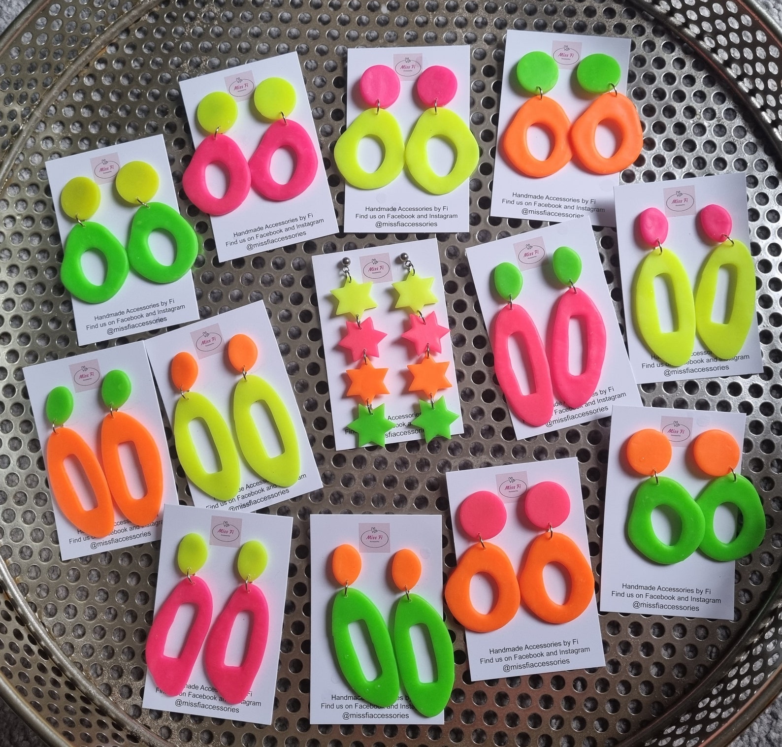 Neon Rewind Collection - Various Shapes in Neon Yellow, Pink, Orange ...
