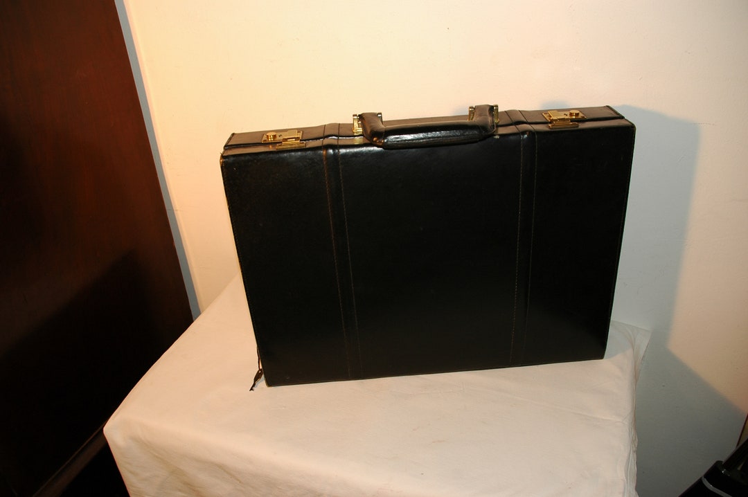 Valigetta Vintage Nera in Vera Pelle - Etsy