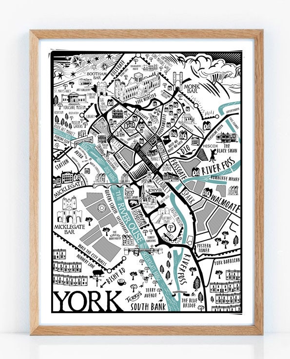 Map of York Prints - Etsy