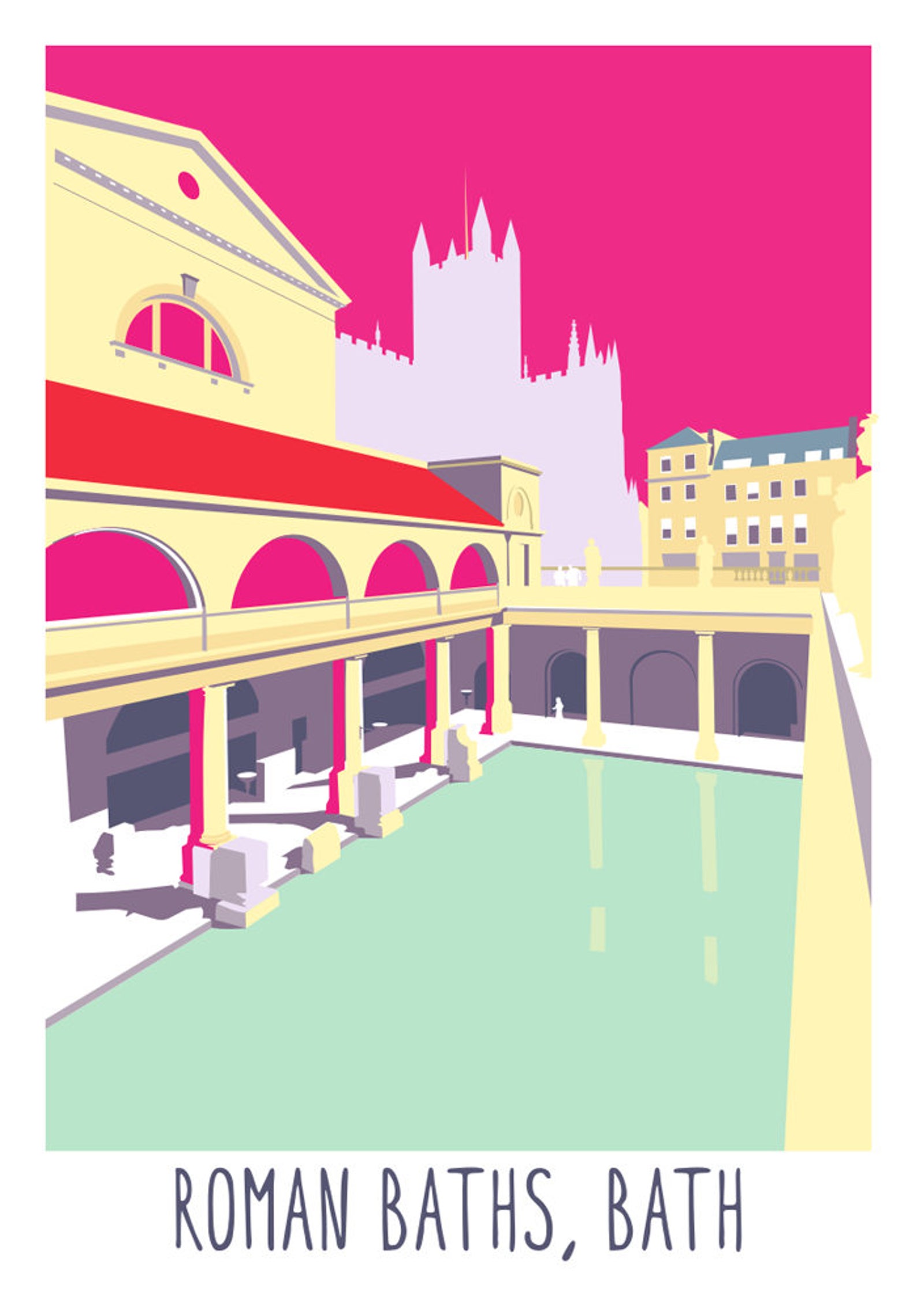 The Roman Baths Bath UK Print | Etsy