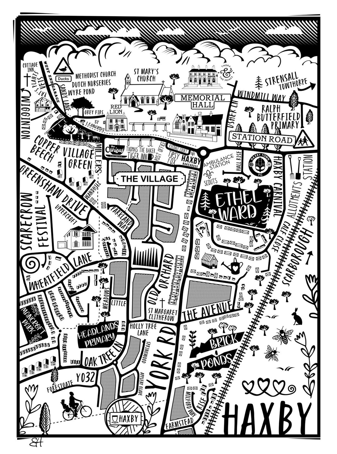 Map of Haxby - Etsy UK