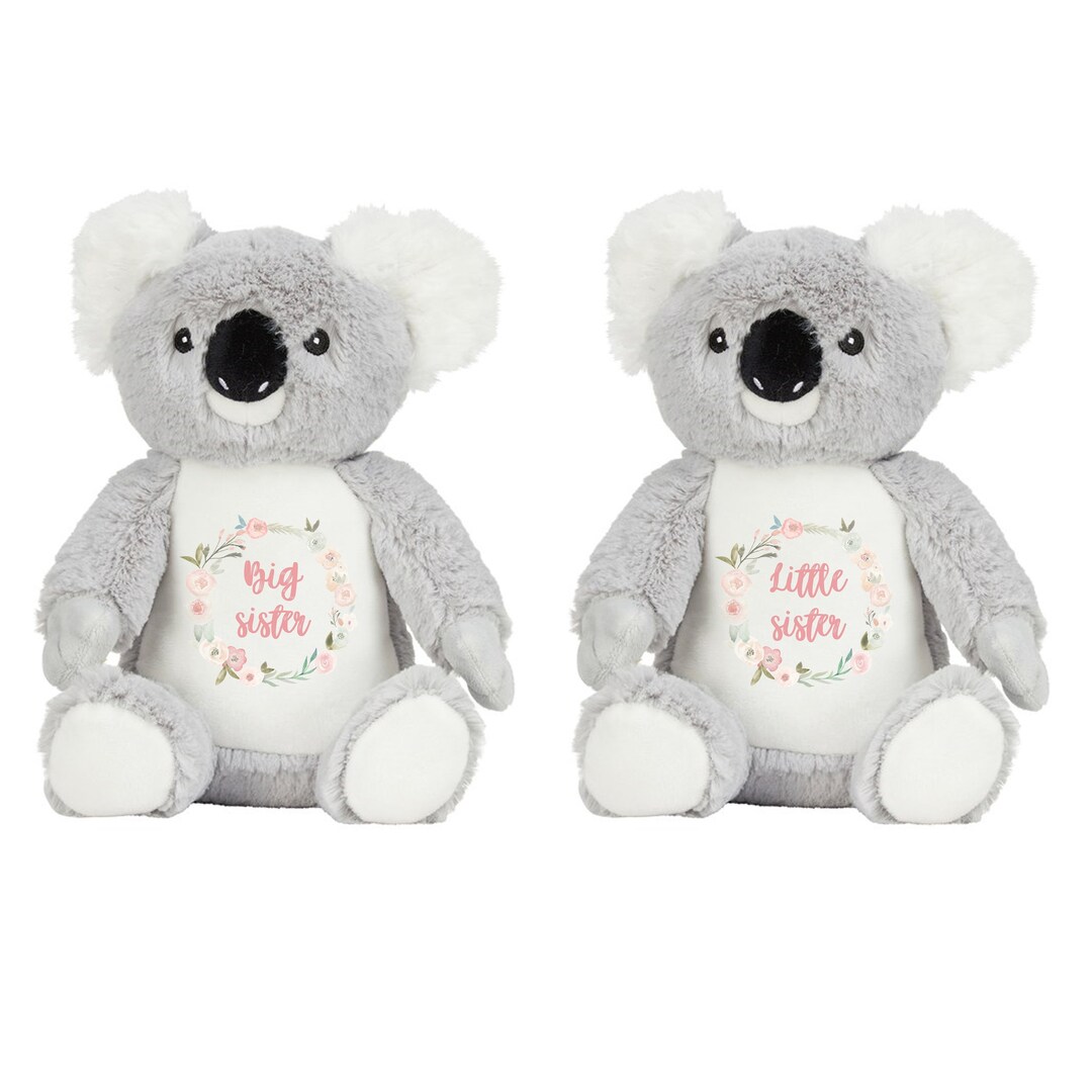 Big & Little Sister Wreath Grey Koala Bear Plush Cuddly Toy - Etsy