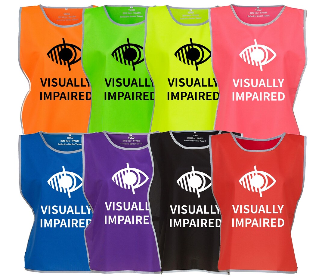 Kids & Adults Visually Impaired Hi-vis Tabard Waistcoat Reflective ...