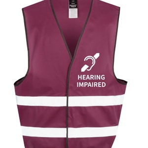 Hearing Impaired Hi-vis Waistcoat Reflective Safety Vest - Etsy