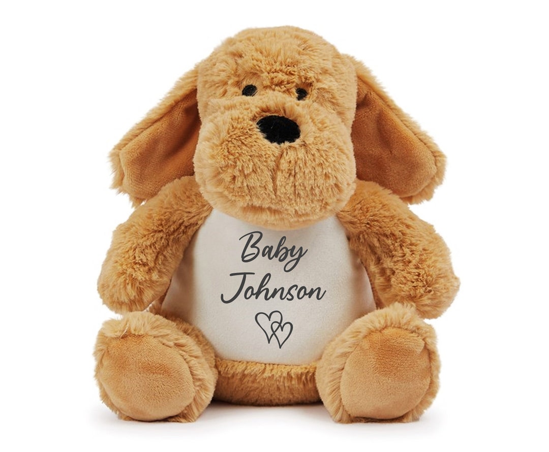 Personalised Baby Surname Brown Dog Plush Cuddly Toy - Etsy