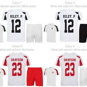 Kids Personalised Football Shirt & Shorts Sports Kit Custom Initials ...
