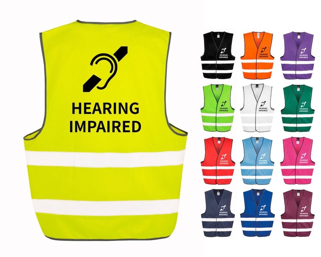 Hearing Impaired Hi-vis Waistcoat Reflective Safety Vest - Etsy